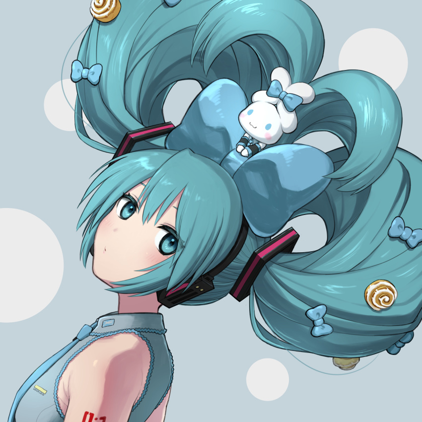 Safebooru - 1girl :3 absurdres aqua eyes aqua hair arm tattoo armpit crease bare shoulders blue ...