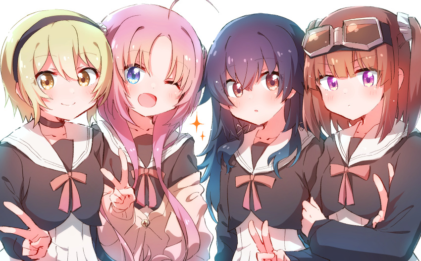 Safebooru - 4girls absurdres ahoge akeuchi yuu black headband blonde ...