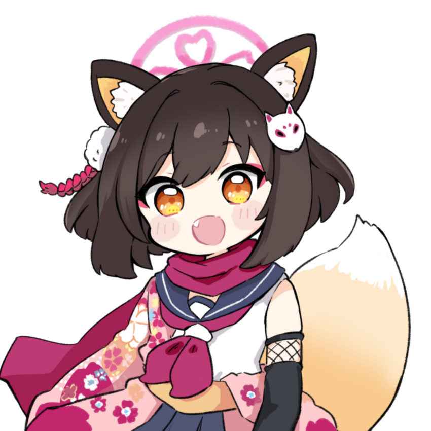 Safebooru - 1girl :d animal ear fluff animal ears black hair blue archive blue sailor collar ...