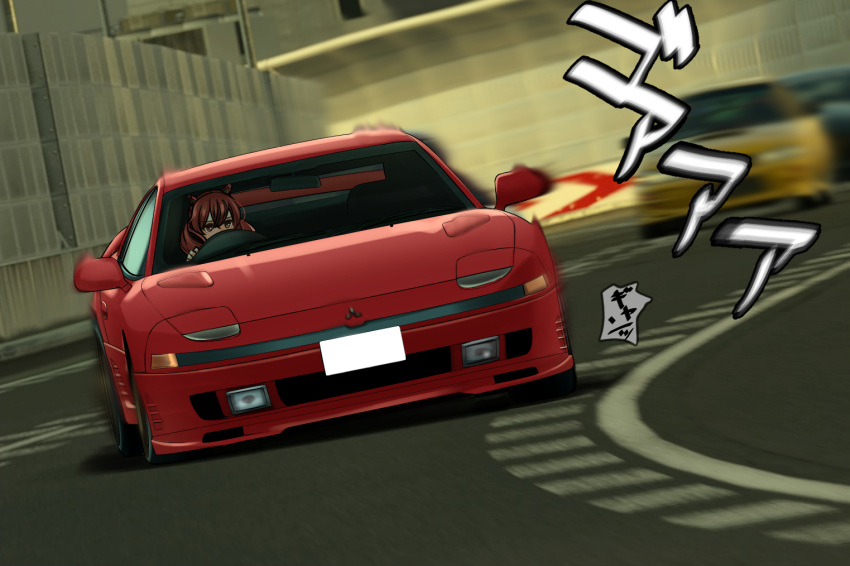 Safebooru - 1girl animal ears brown eyes brown hair car driving ear ...