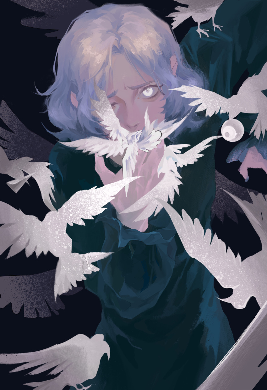 Safebooru - 1boy absurdres bird black background dungeon meshi elf ...