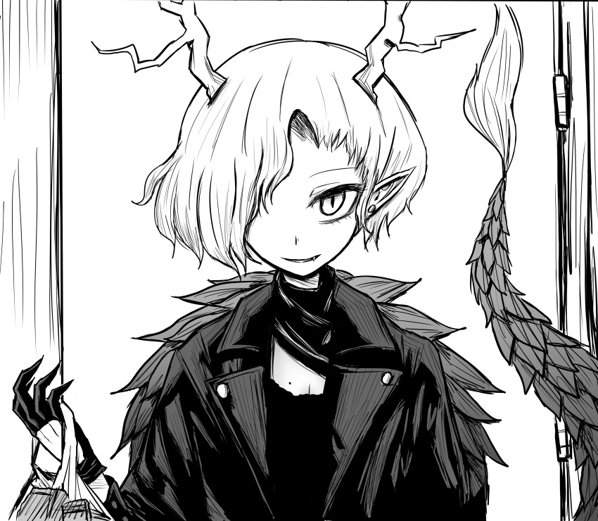 Safebooru 1girl Absurdres Antlers Bandana Black Bandana Dragon Girl 4615