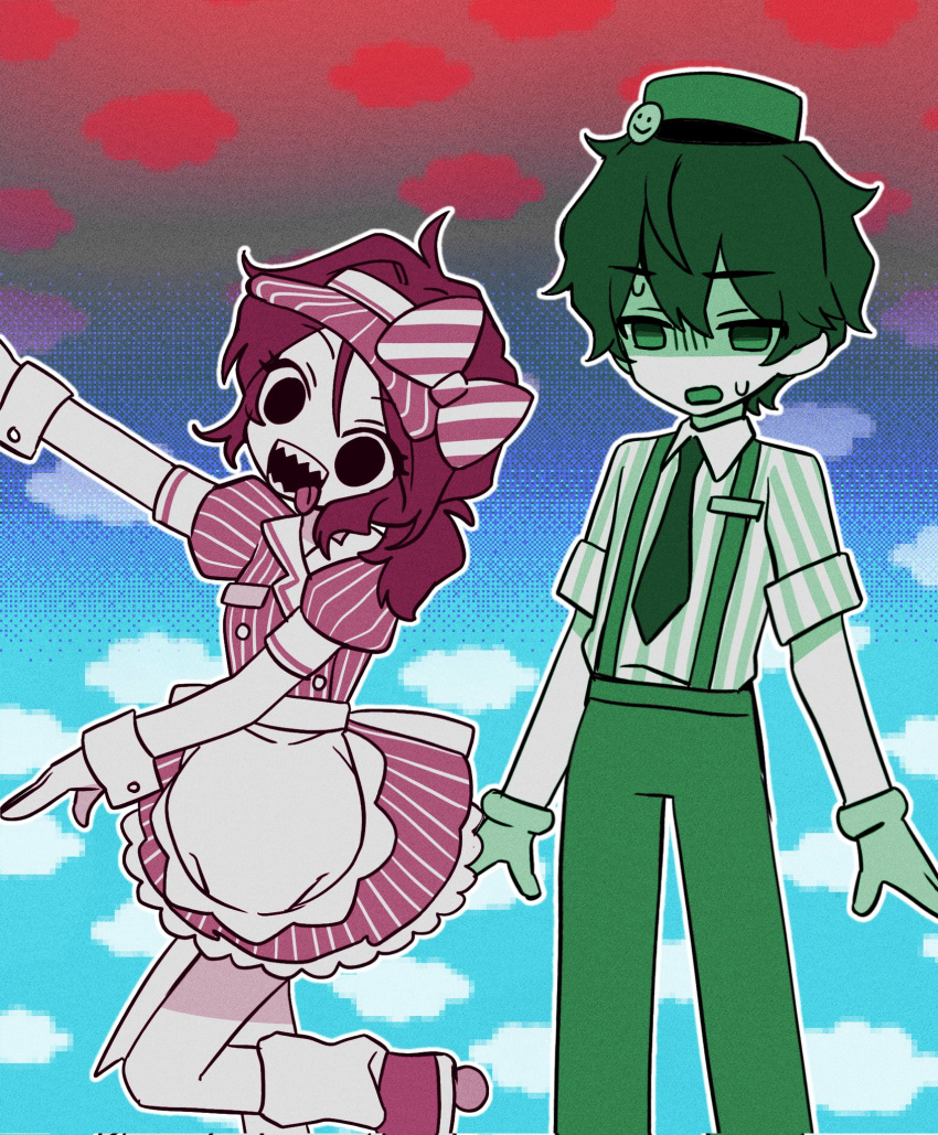 Safebooru - 1boy 1girl andrew graves apron arms at sides ashley graves ...