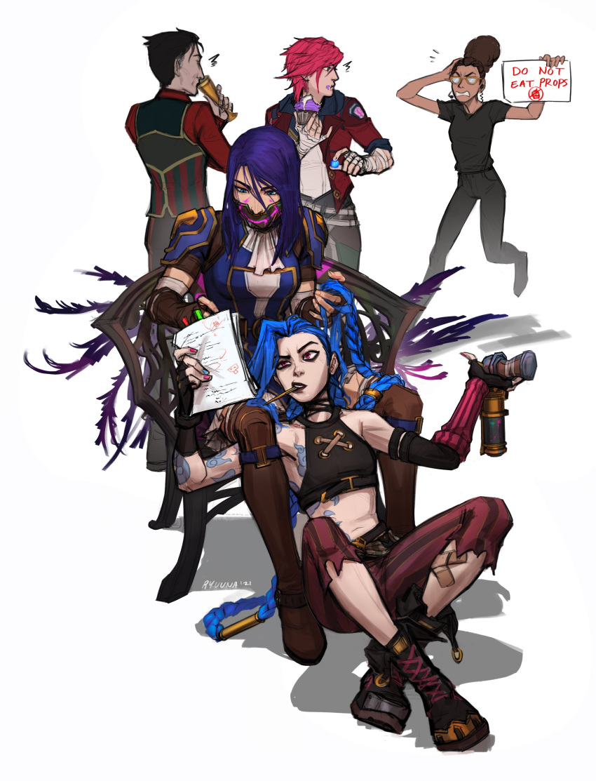 Safebooru - 1boy 4girls absurdres arcane: league of legends arcane caitlyn arcane jinx arcane vi ...