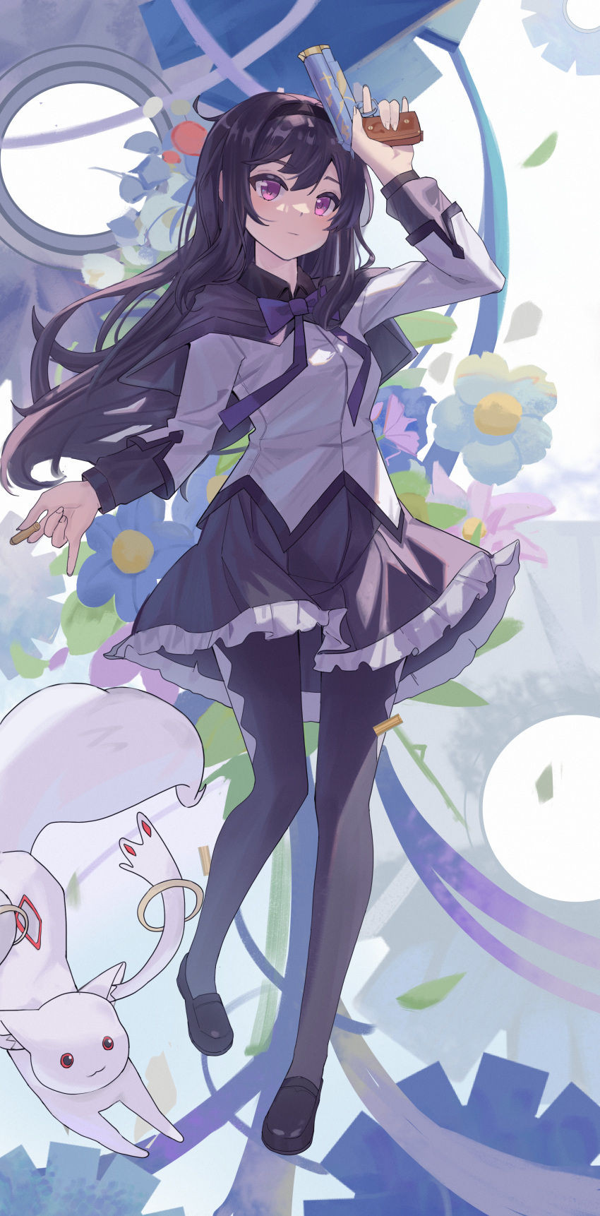 Safebooru - 1girl :3 absurdres akemi homura akemi homura (magical girl) black footwear black ...