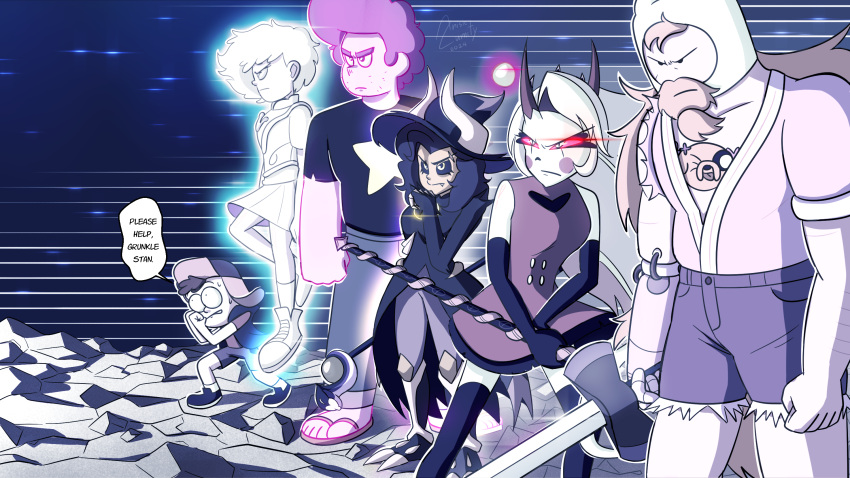 Safebooru - 3boys 3girls adventure time afro alternate form amphibia ...