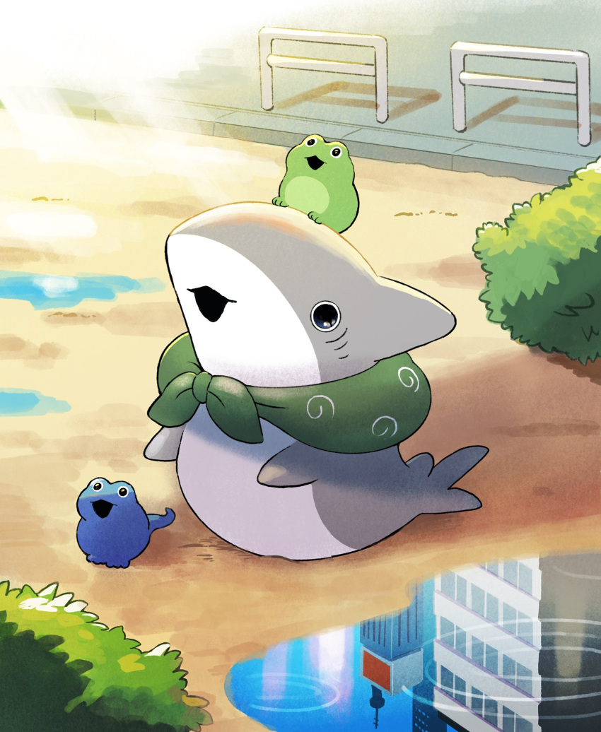 Safebooru - city frog highres lizard odekake kozame outdoors penguinbox ...