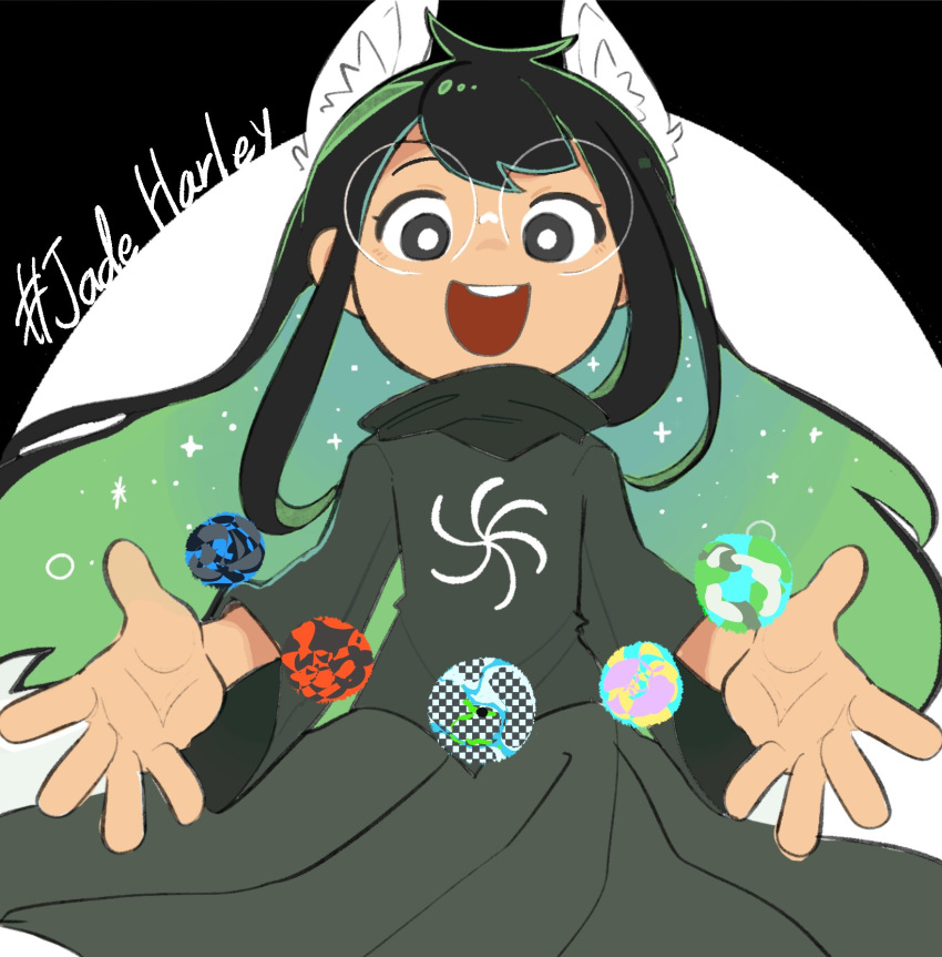 Safebooru - 1girl animal ears black dress black eyes black hair black ...