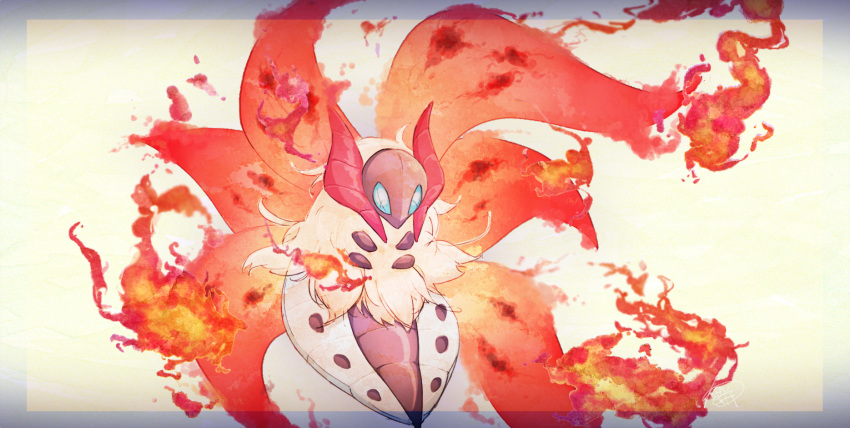 Safebooru - animal focus blue eyes border bug fiery dance (pokemon ...