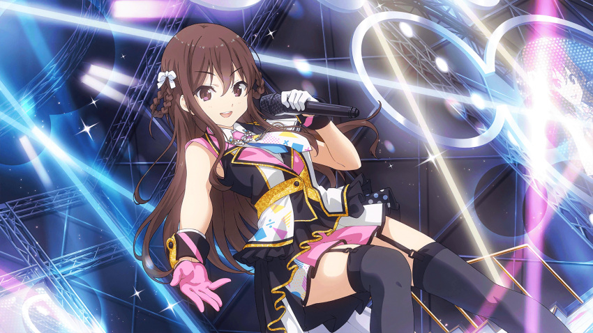 Safebooru - 1girl 22/7 22/7 ongaku no jikan asymmetrical dress asymmetrical gloves black ...