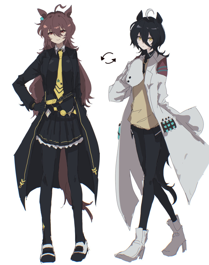 Safebooru - 2girls agnes tachyon (umamusume) ahoge alternate hairstyle animal ears belt black ...