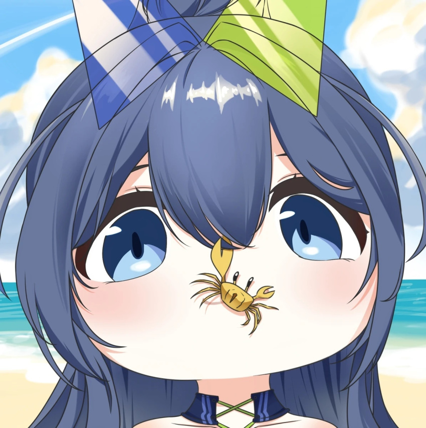 Safebooru - 1girl azur lane beach crab long hair new jersey (azur lane ...