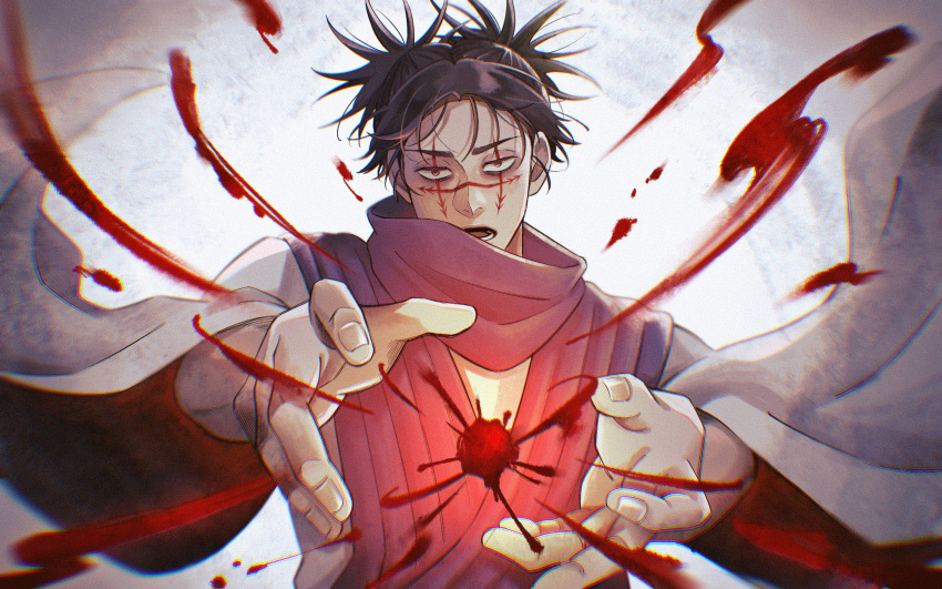 Safebooru - black hair blood brown eyes choso (jujutsu kaisen) double ...