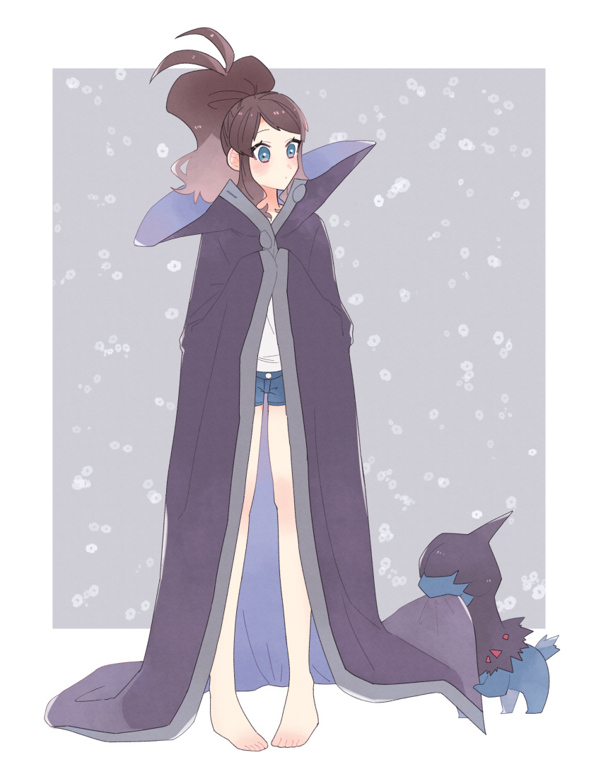 Safebooru - 1girl absurdres antenna hair bare legs barefoot blue eyes ...