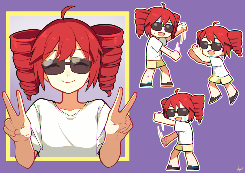 Safebooru - 1girl :d ahoge chibi chibi inset closed eyes closed mouth ...