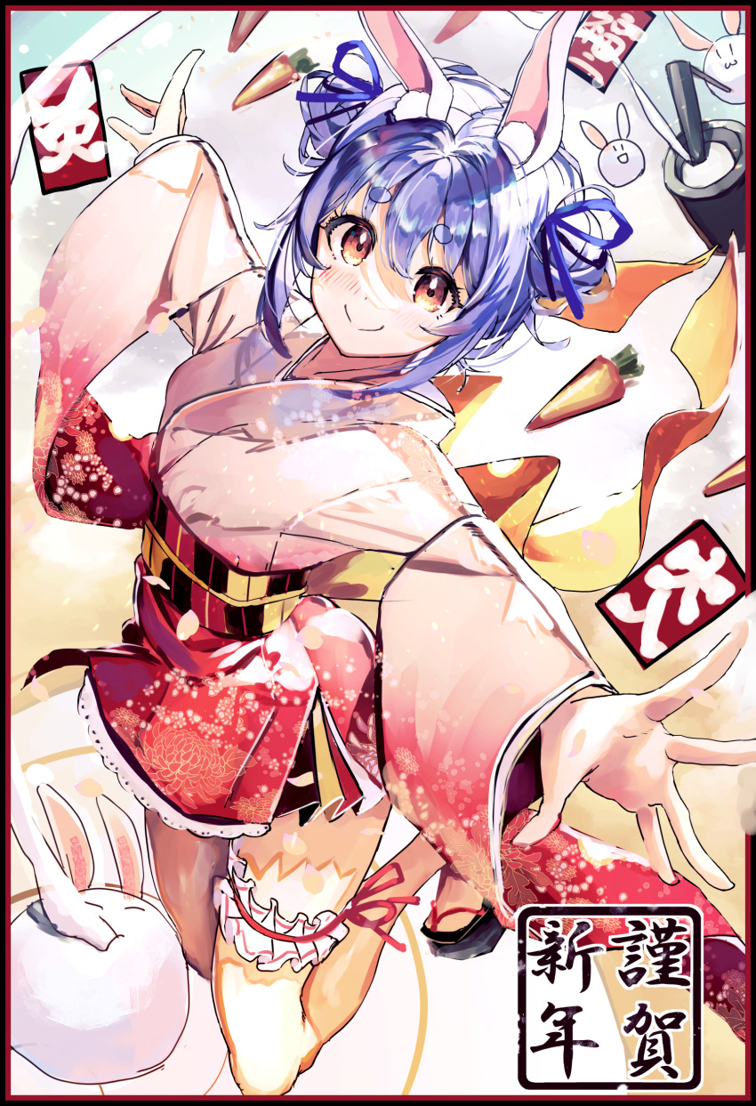 Safebooru - 1girl absurdres alternate costume animal ear fluff animal ears blue hair blue ribbon ...