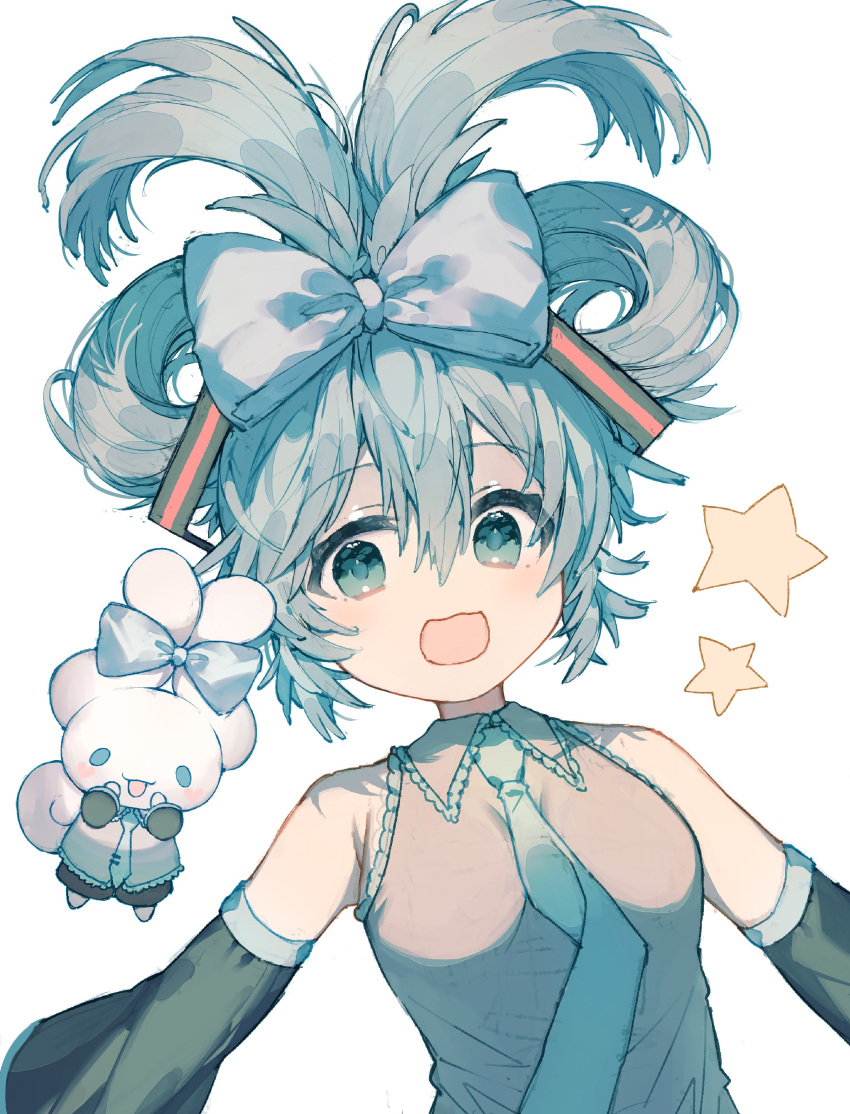 Safebooru - 1girl absurdres aqua bow aqua eyes aqua hair aqua necktie ...