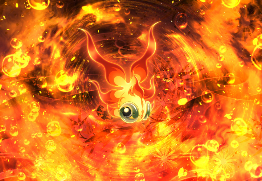 Safebooru - animal focus black eyes bright pupils chi-yu (pokemon) commentary request fire fish ...