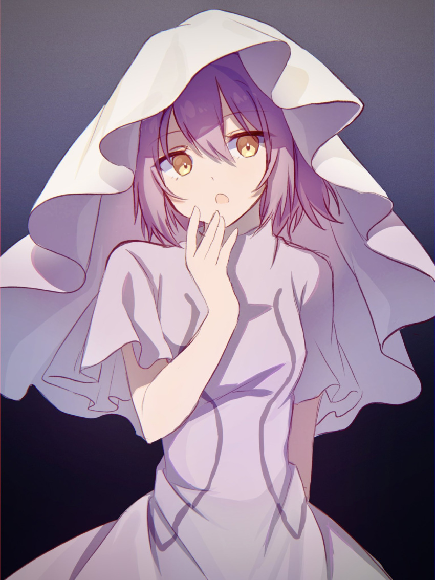 Safebooru - 1girl demon girl dress highres purple hair simple ...