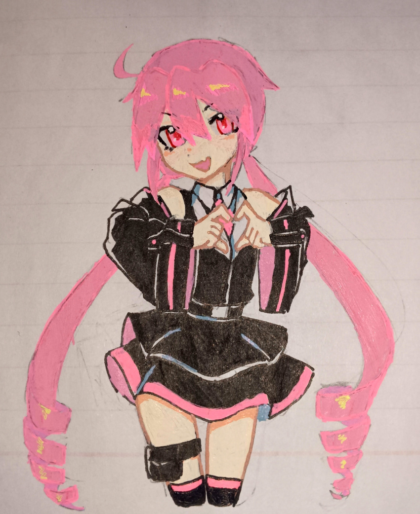 Safebooru - 1girl absurdres ahoge belt black belt black dress black thighhighs cowboy shot ...