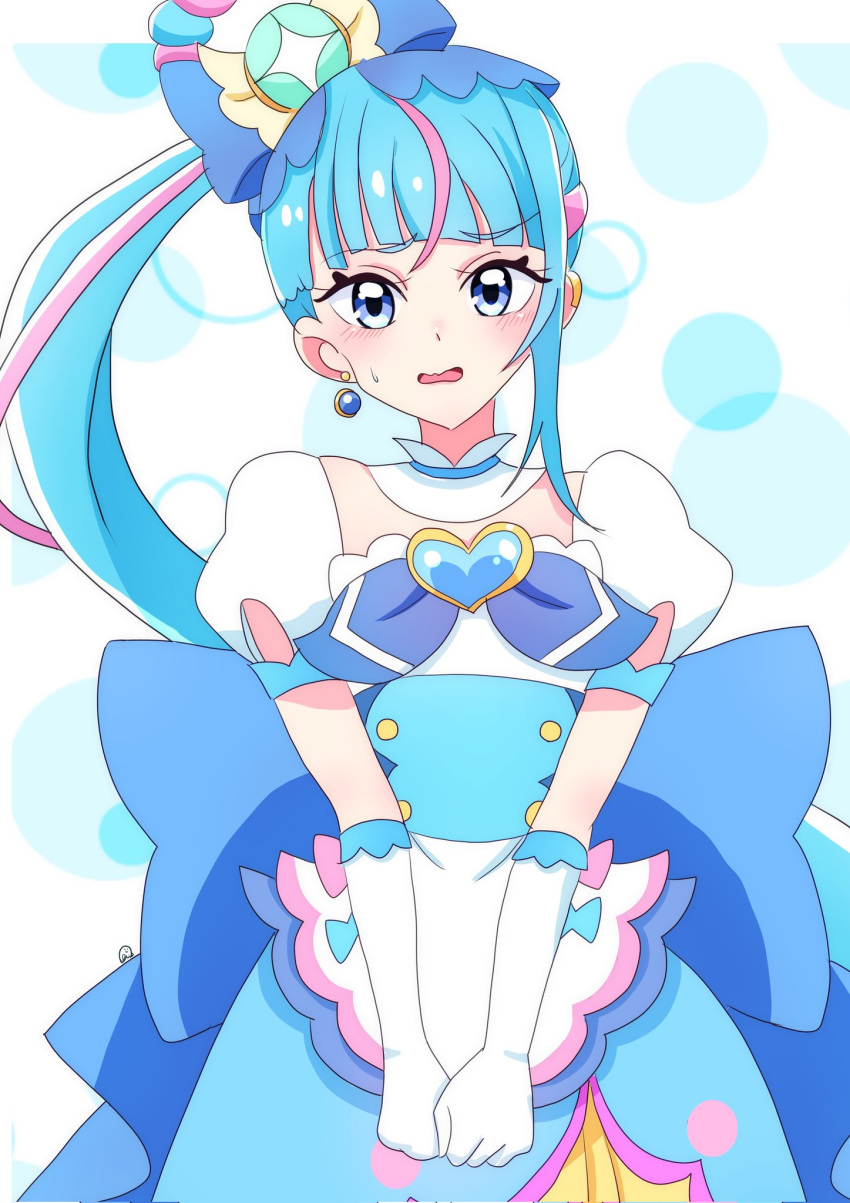 Safebooru - 1girl blue dress blue eyes blue hair blush collar cosplay ...