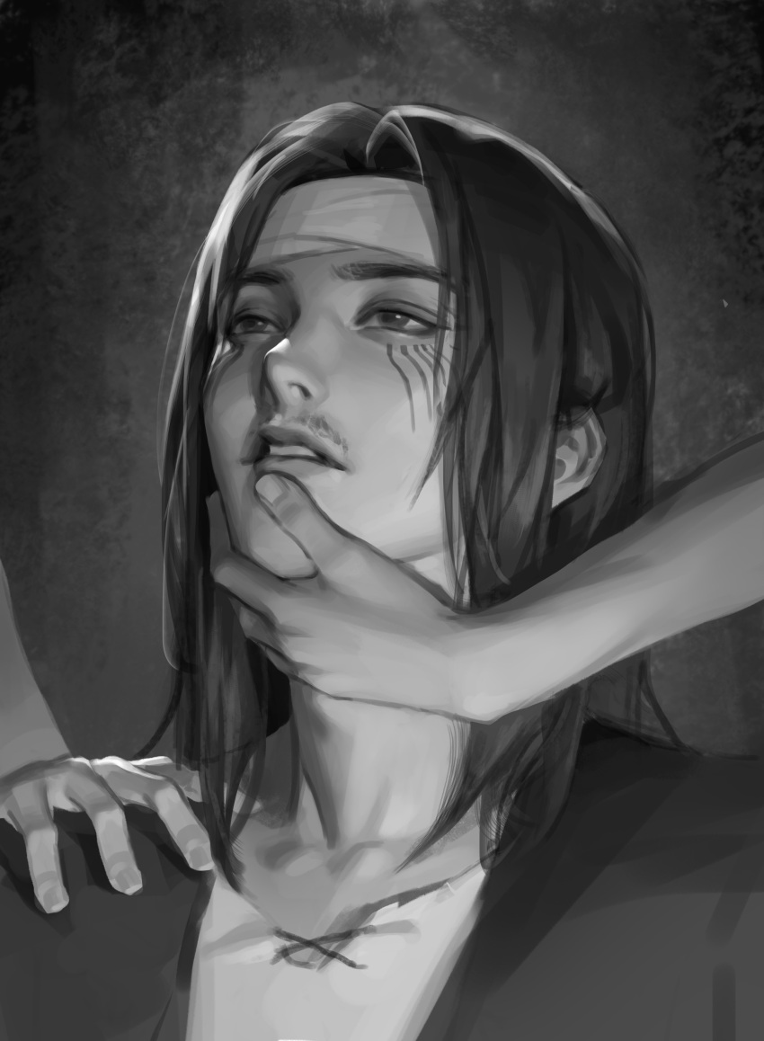 Safebooru - 1boy 1other absurdres bandaged head bandages commentary eren yeager facial hair ...