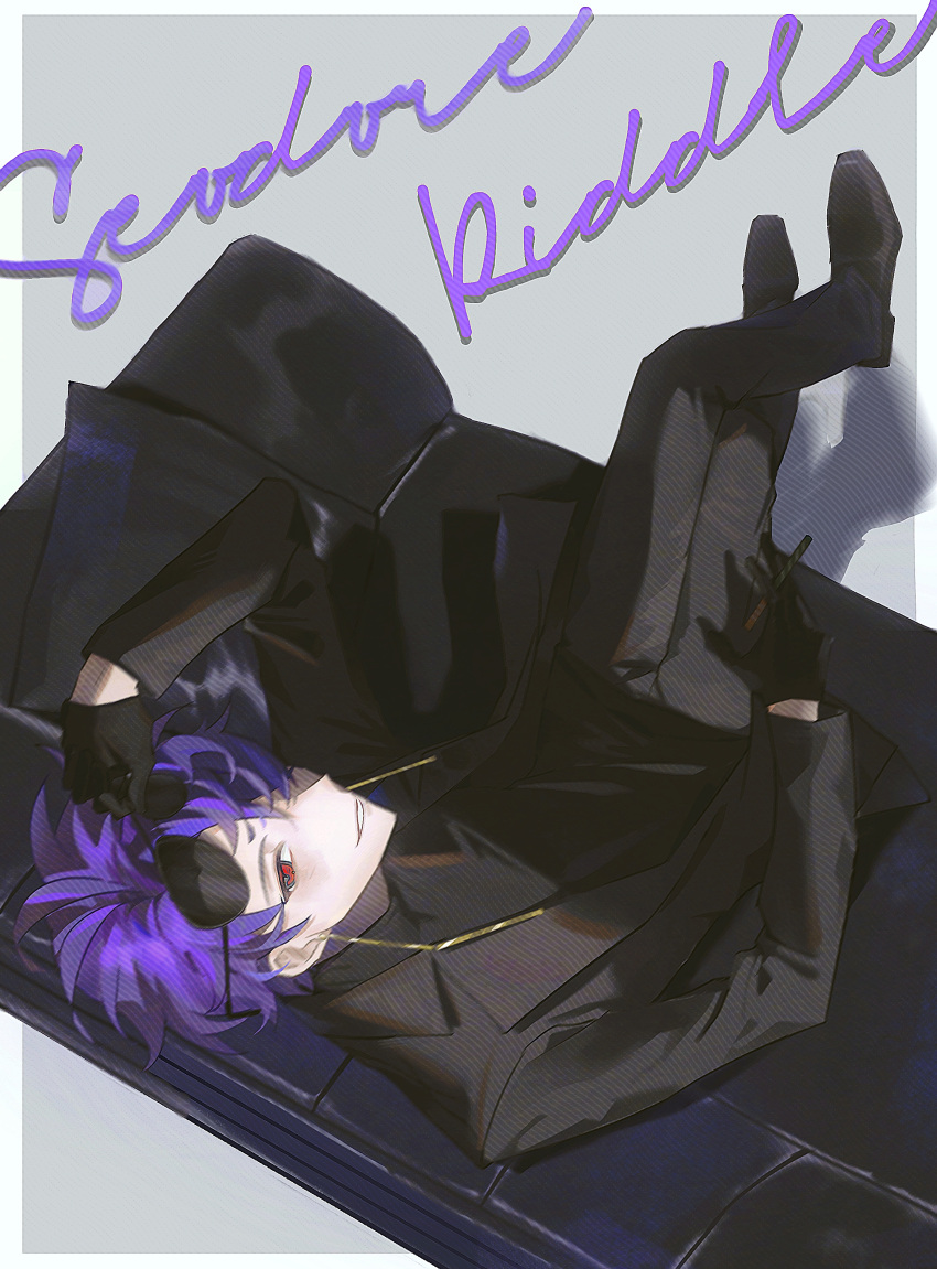 Safebooru - 1boy absurdres belt black belt black coat black footwear black gloves black pants ...