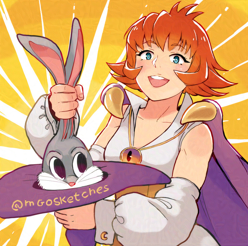 Safebooru - 1boy 1girl :d absurdres animal ears black eyes blue eyes ...