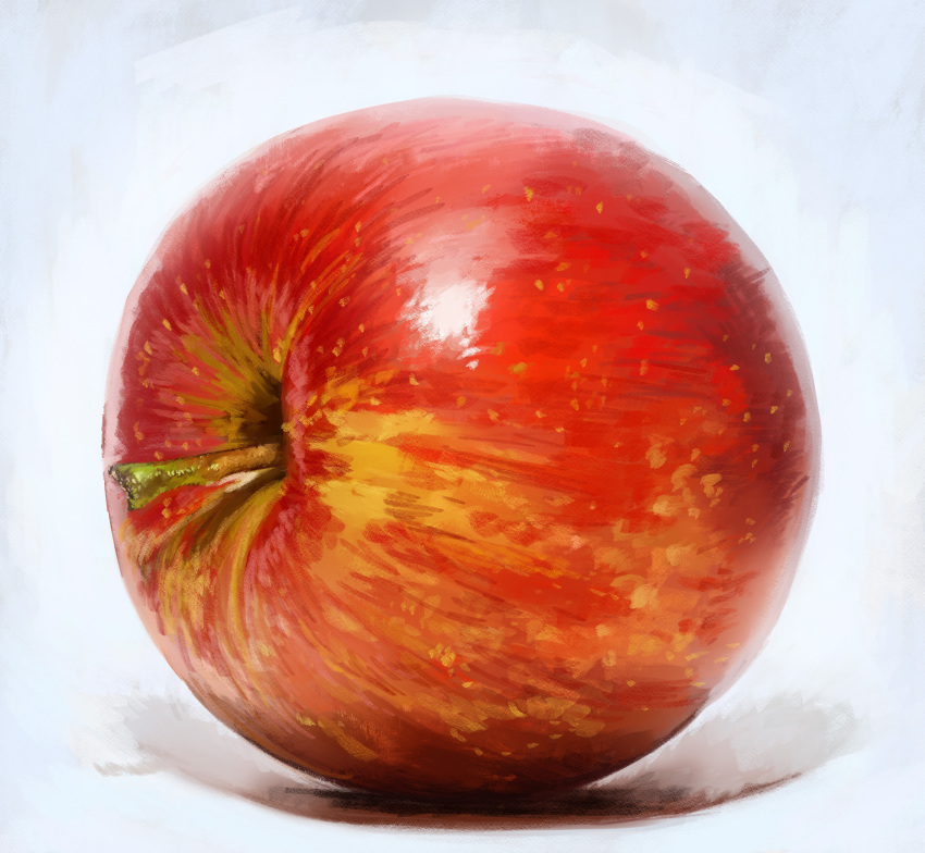 Safebooru - absurdres apple derivative work food food focus fruit grey ...