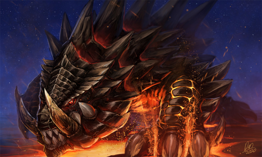 Safebooru - akantor claws dragon glowing glowing eyes lava monster ...