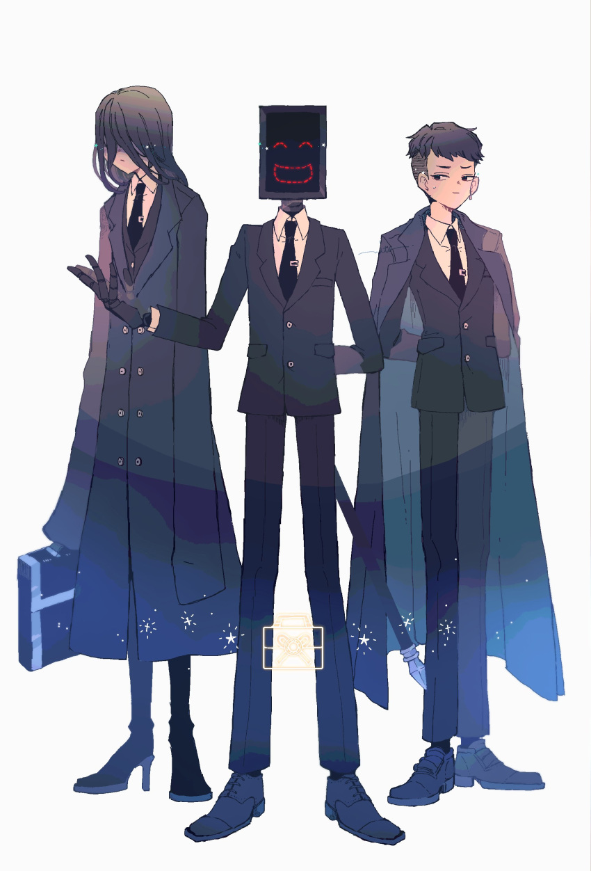 Safebooru - 1girl 2boys absurdres arms behind back bada (project moon ...