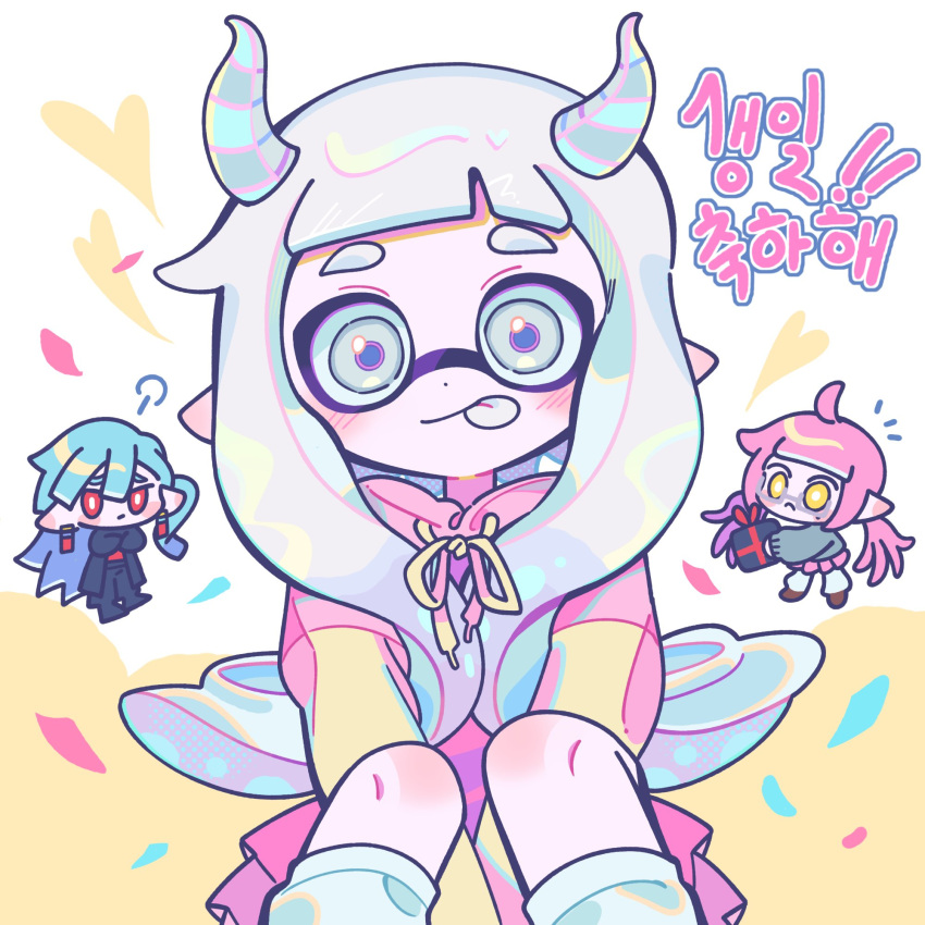 Safebooru - 1boy 2girls :p chibi chibi inset commentary request dot ...