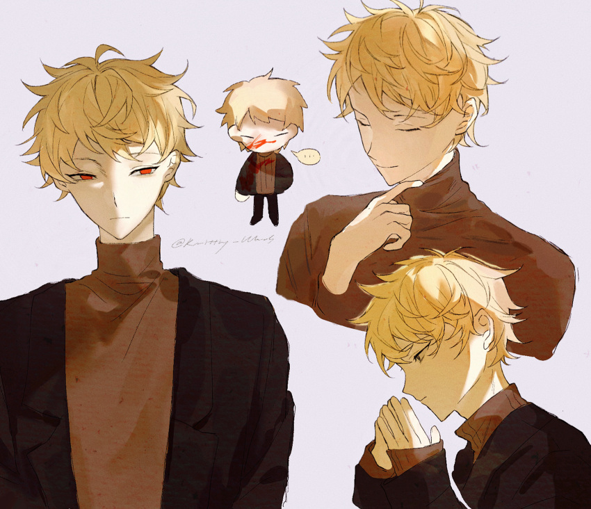 Safebooru - ... 1boy atou haruki black jacket black pants blonde hair blood blood on face blue ...