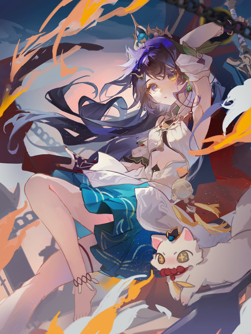 Safebooru - + + 1girl absurdres animal ears animal hands animalization anklet arm up armpits ...