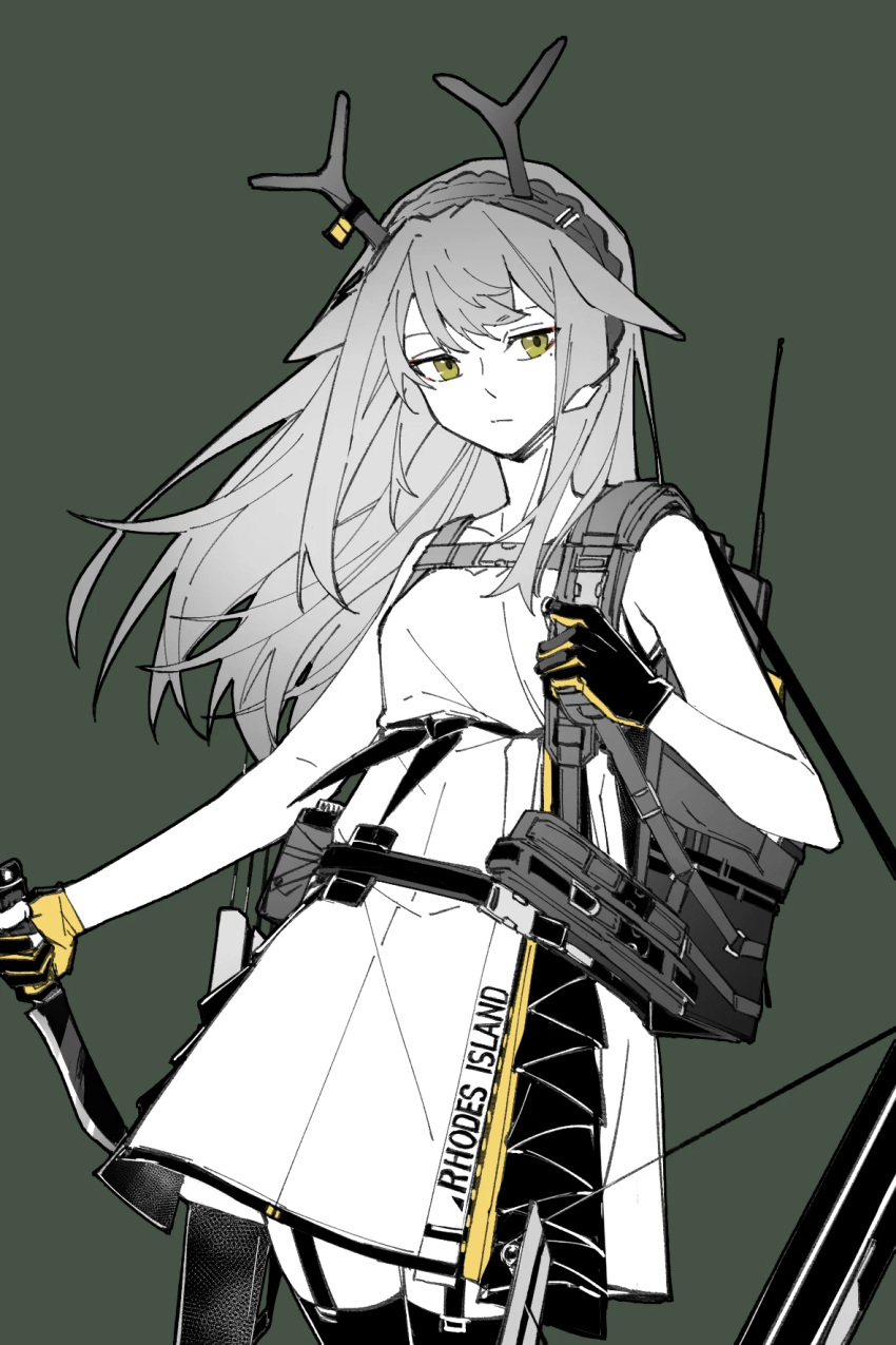Safebooru - 1girl antlers arknights backpack bag bare shoulders black gloves chinese commentary ...
