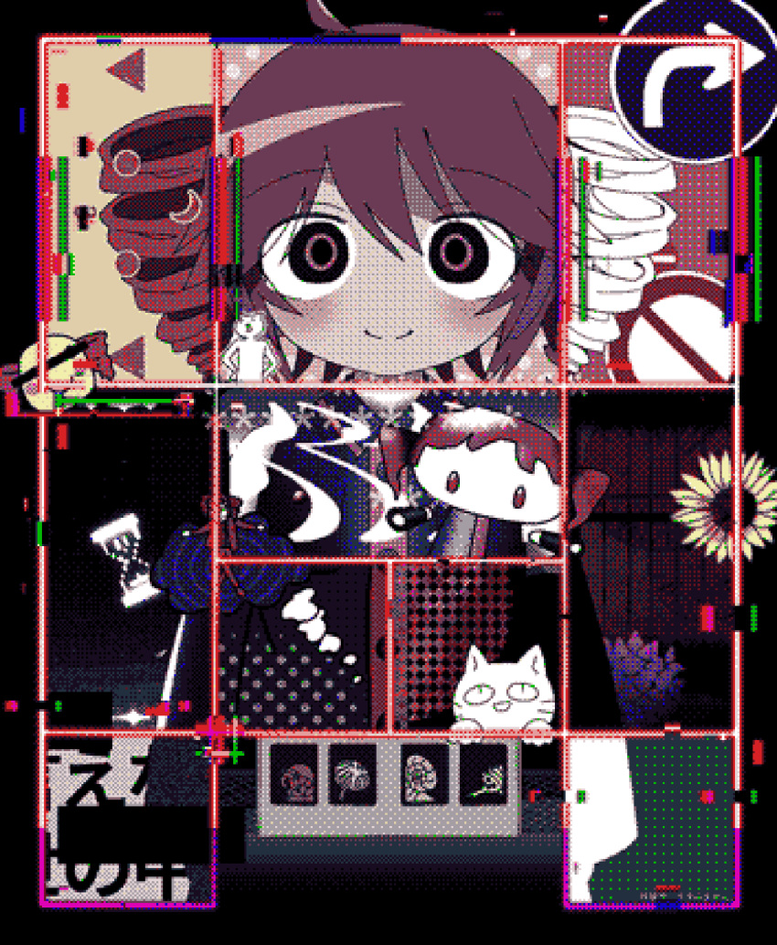 Safebooru - 1girl ahoge blush cat censored censored text character ...