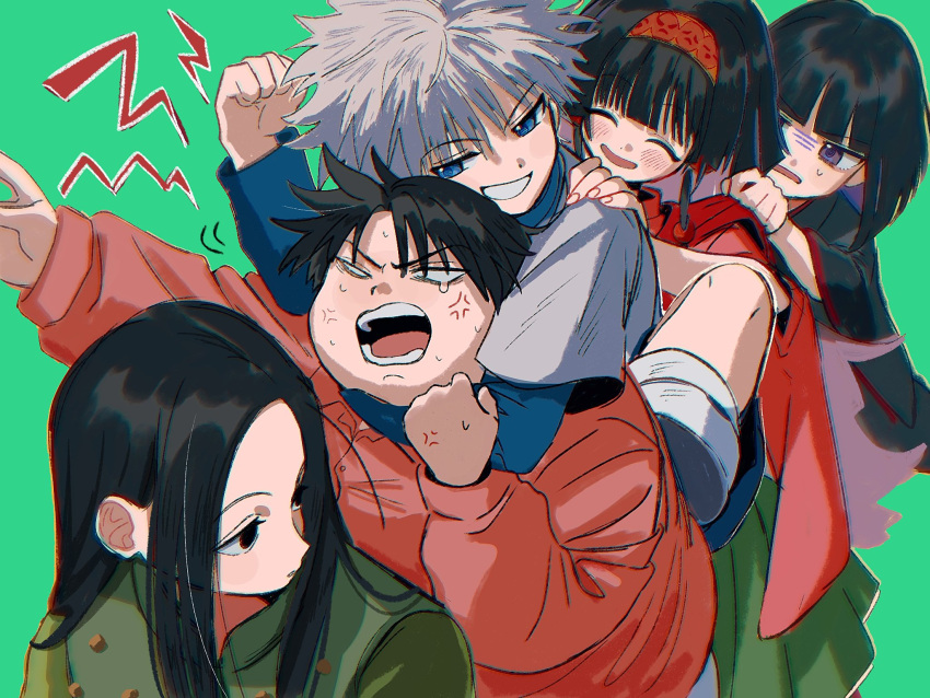 Safebooru - alluka zoldyck angry black eyes black hair blue eyes blunt ...