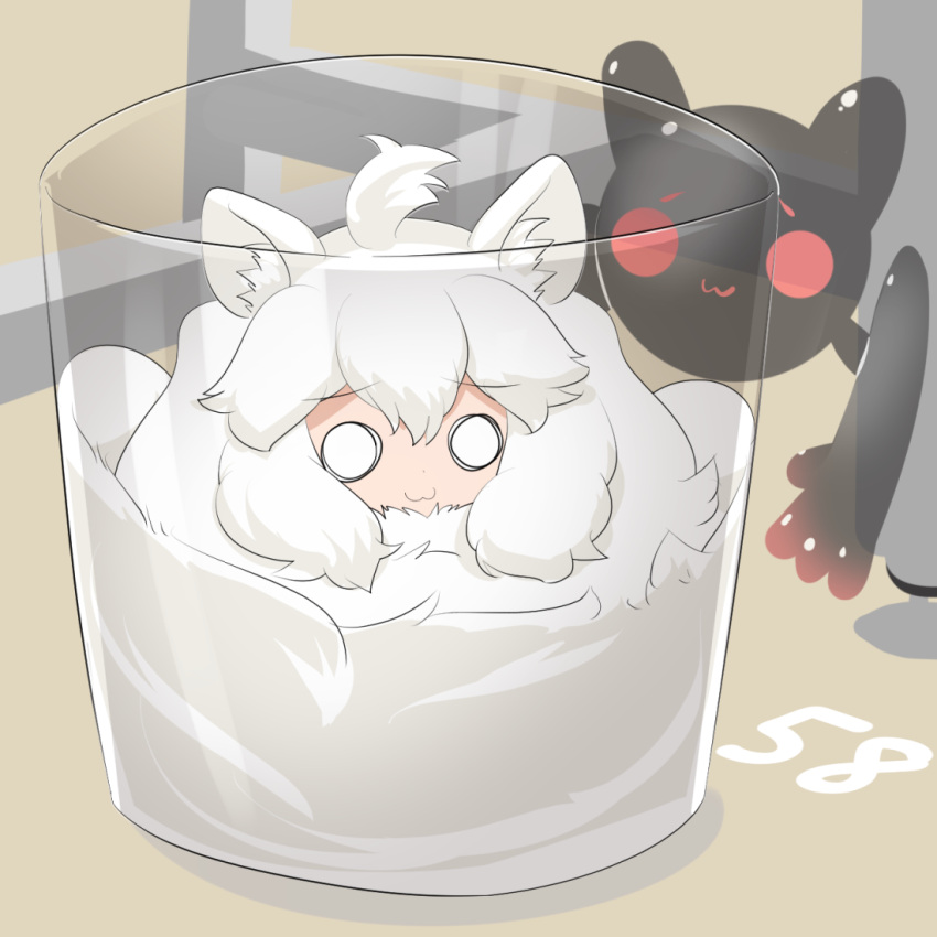 Safebooru - 1girl :3 absurdly long hair animal ear fluff animal ears blush bucket closed mouth ...