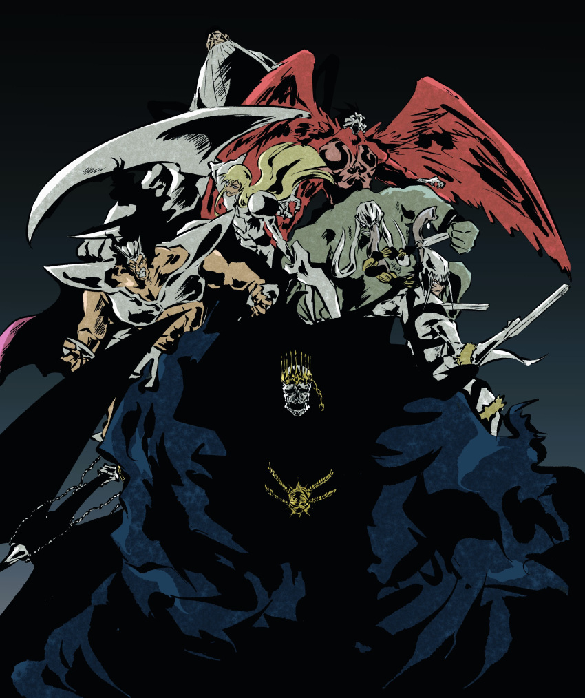 Safebooru - 6+boys abirama redder abs absurdres armor axe baraggan ...