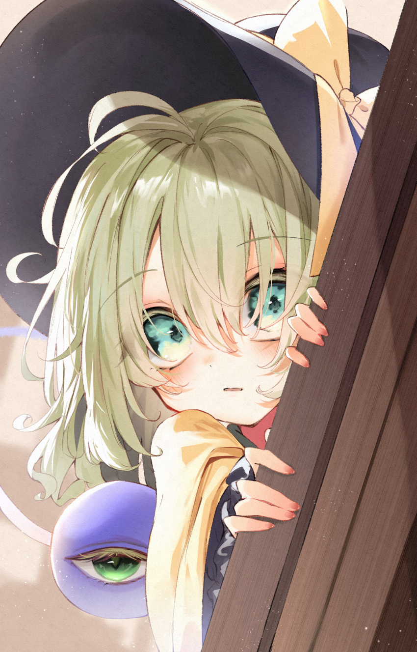 Safebooru - 1girl absurdres black hat blurry blurry background blush bow calpis118 colored ...