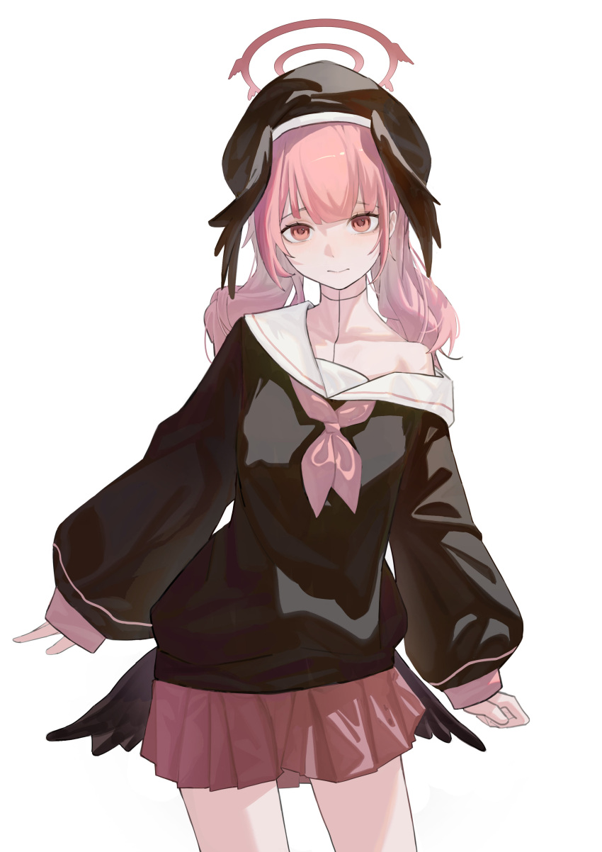 Safebooru - 1girl absurdres beret black hat black shirt black wings blue archive closed mouth ...