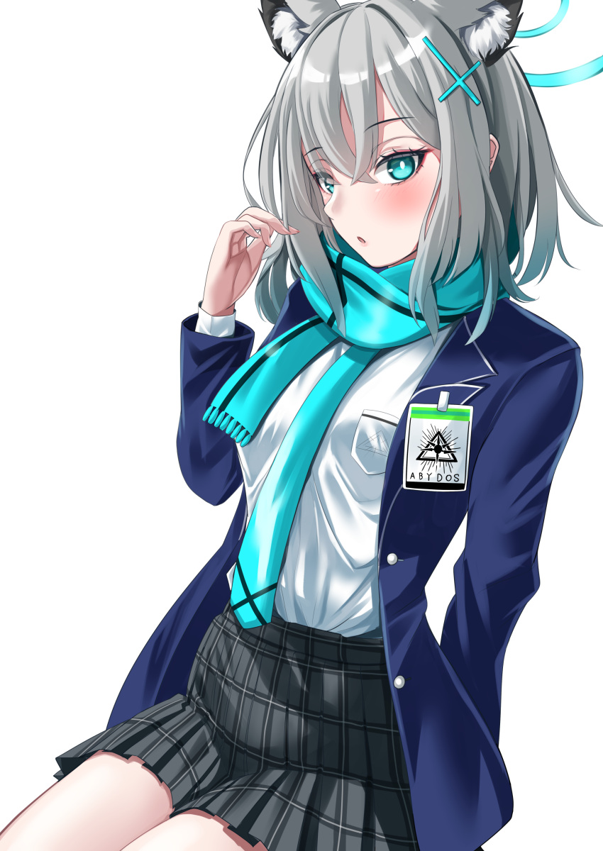 Safebooru - 1girl absurdres animal ear fluff animal ears black jacket black skirt blazer blue ...