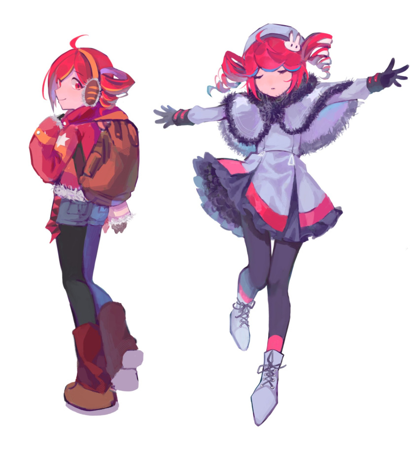 Safebooru - 1girl ahoge akiham alternate costume backpack bag beret black gloves boots brown ...