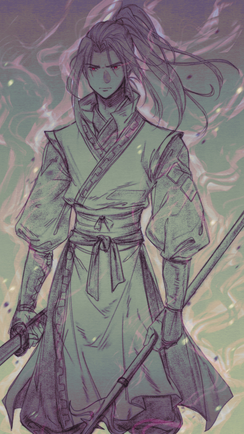 Safebooru - 1boy absurdres baggy pants black pants closed mouth ...