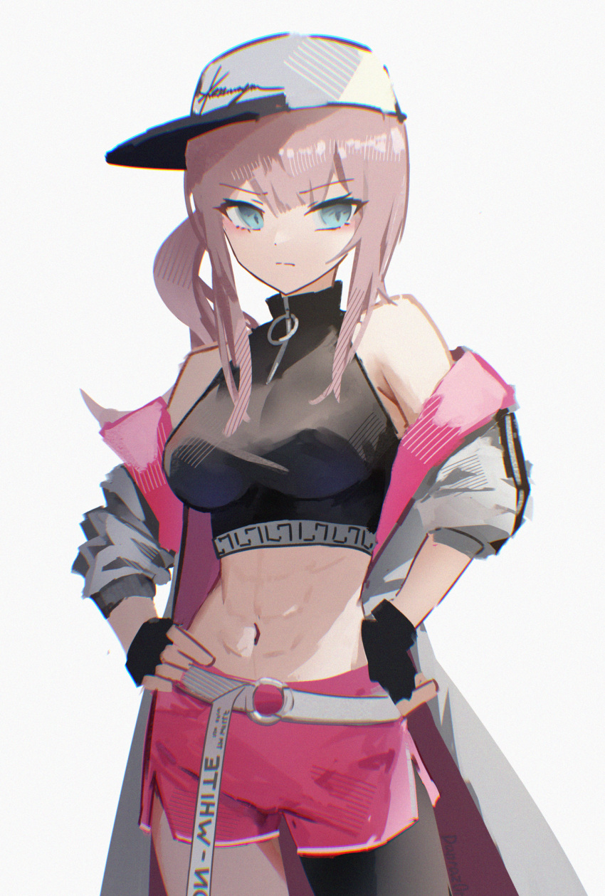 Safebooru - 1girl aqua eyes ar-57 (girls' frontline) bare shoulders baseball cap black gloves ...
