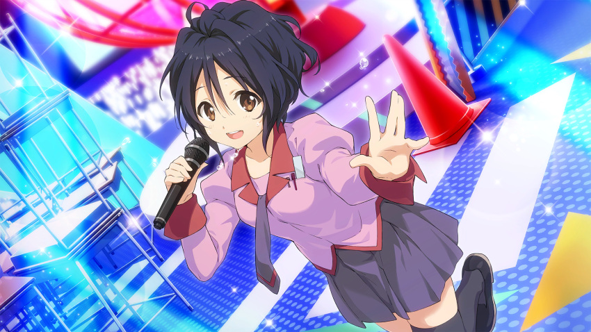 Safebooru - 1girl 22/7 22/7 ongaku no jikan \||/ bakemonogatari black footwear black thighhighs ...