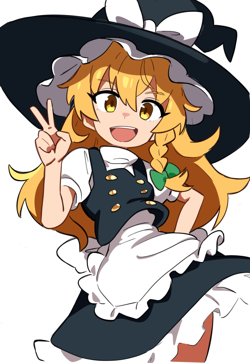 Safebooru - 1girl absurdres apron black dress blonde hair bow braid dress english commentary ...