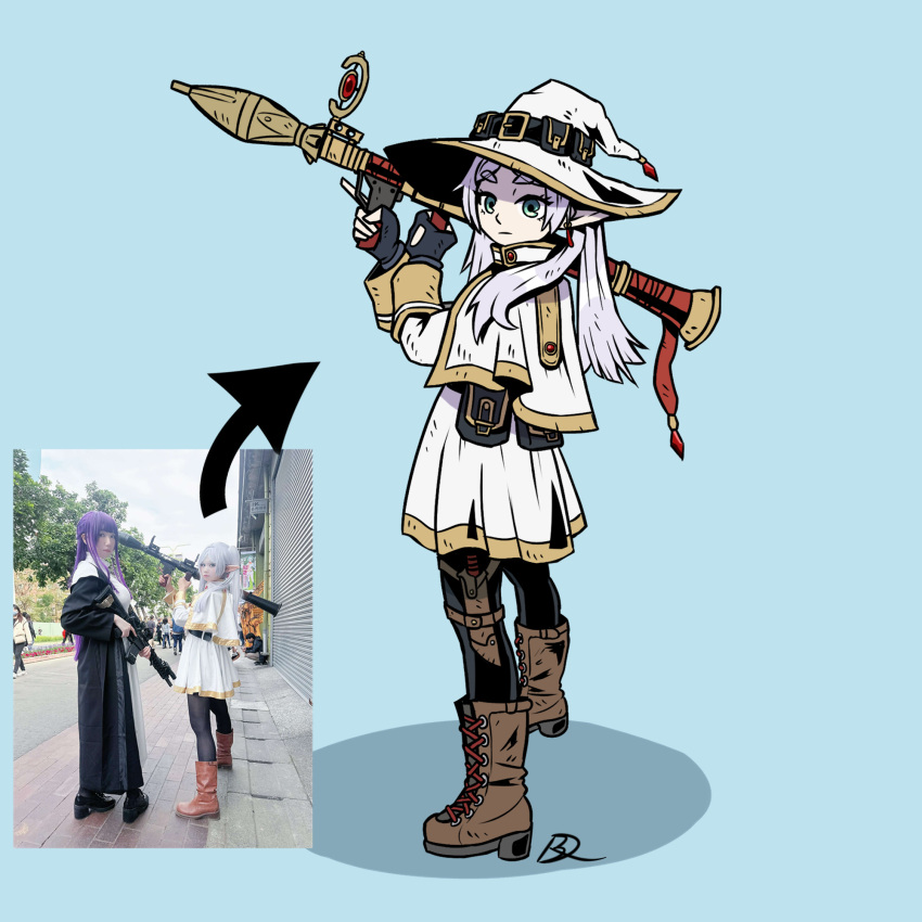 Safebooru - boots commentary elf english commentary fingerless gloves ...