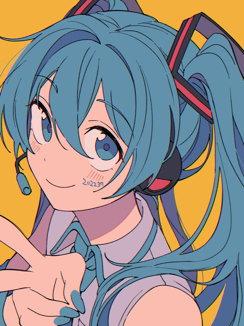 Safebooru - 1girl 39 absurdres aqua nails chromatic aberration closed ...