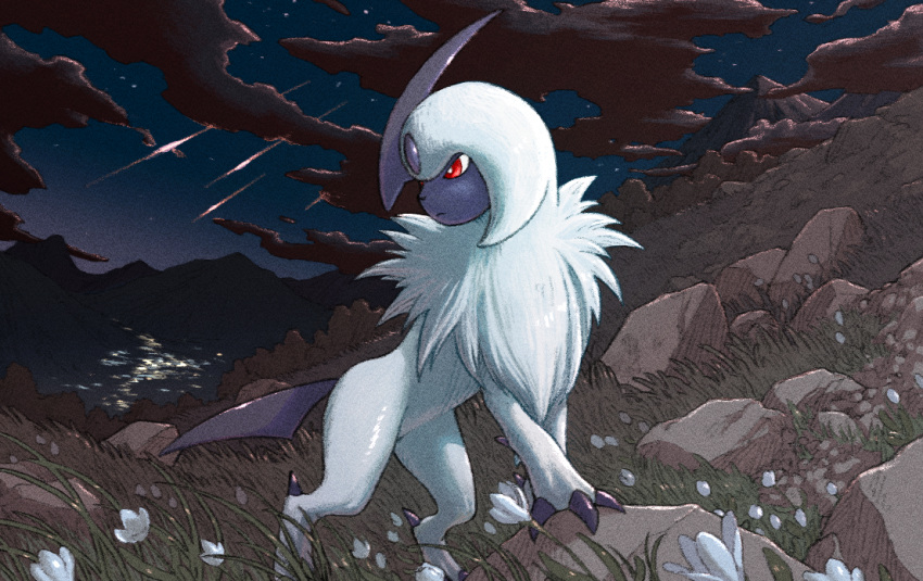 Safebooru - absol bright pupils claws closed mouth clouds commentary ...
